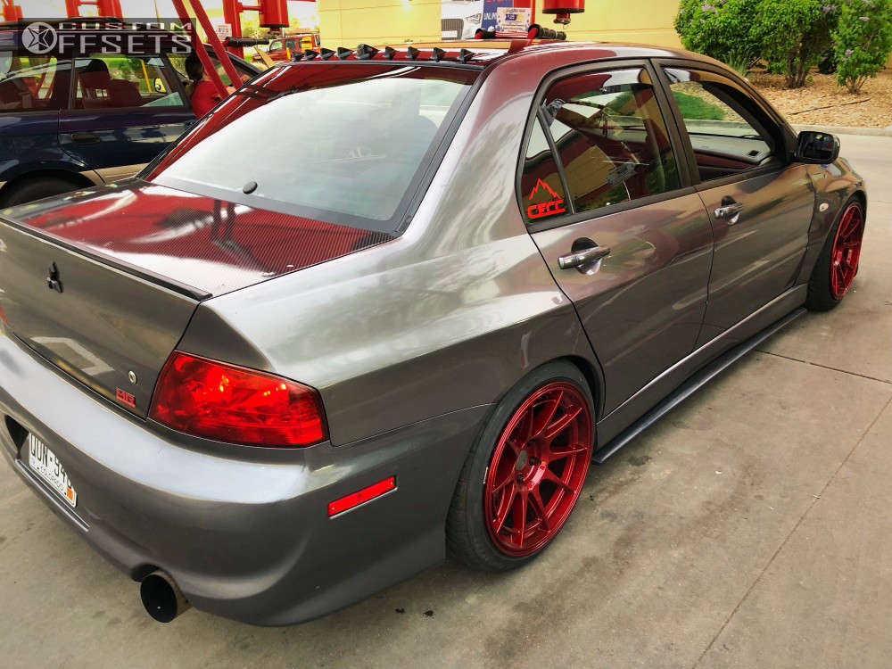 2005 Mitsubishi Lancer with 18x9.5 22 ESR Sr13 and 225/40R18 Federal ...