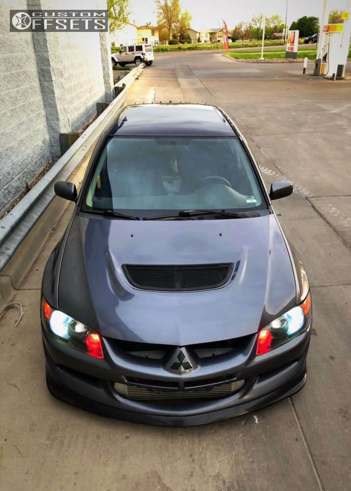 2005 Mitsubishi Lancer with 18x9.5 22 ESR Sr13 and 225/40R18 Federal ...