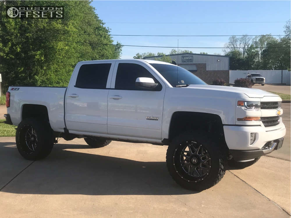 2018 Chevrolet Silverado 1500 with 22x12 -44 Hostile Sprocket and 35/12.5R22 Nitto Trail ...