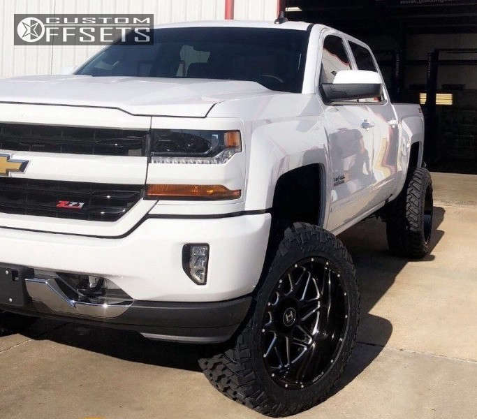 2018 Chevrolet Silverado 1500 with 22x12 -44 Hostile Sprocket and 35/12.5R22 Nitto Trail ...