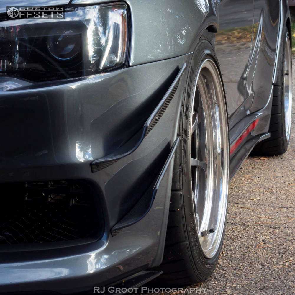 2008 Mitsubishi Lancer with 18x10 6 Motegi MR402 and 265/35R18 Falken ...