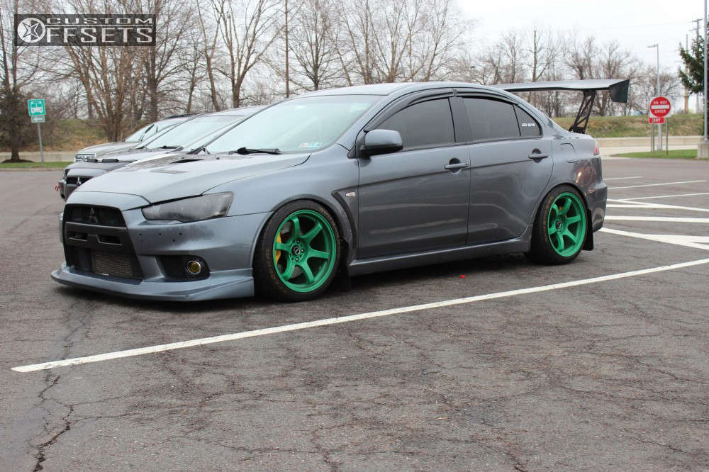 2008 Mitsubishi Lancer with 18x10.5 12 Gram Lights 57DR and 265/35R18 ...