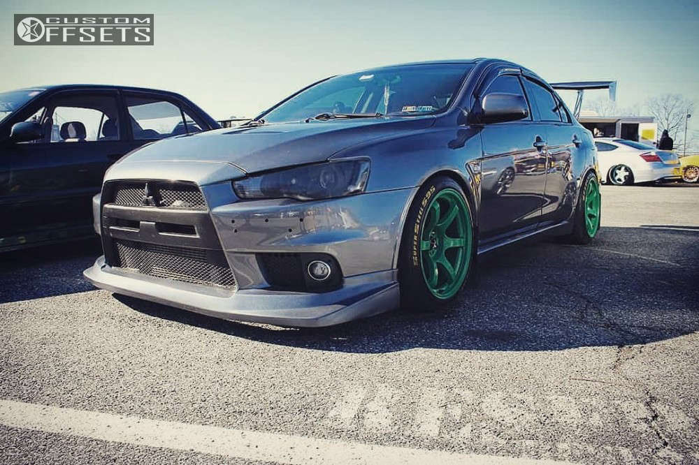 2008 Mitsubishi Lancer with 18x10.5 12 Gram Lights 57DR and 265/35R18 ...