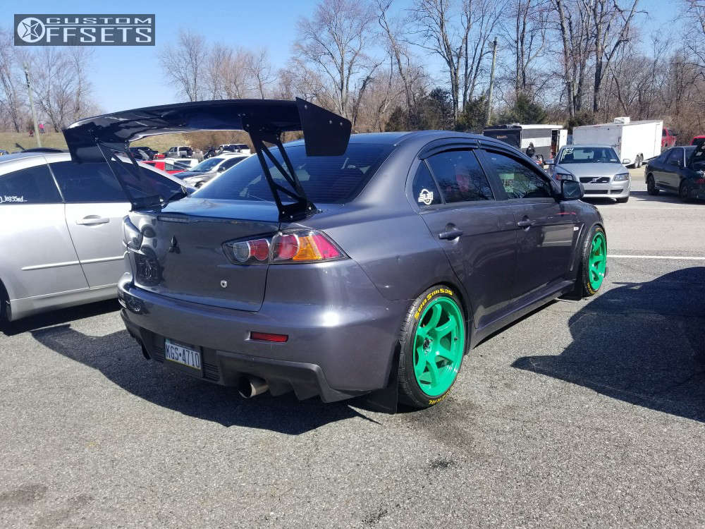 2008 Mitsubishi Lancer with 18x10.5 12 Gram Lights 57DR and 265/35R18 ...