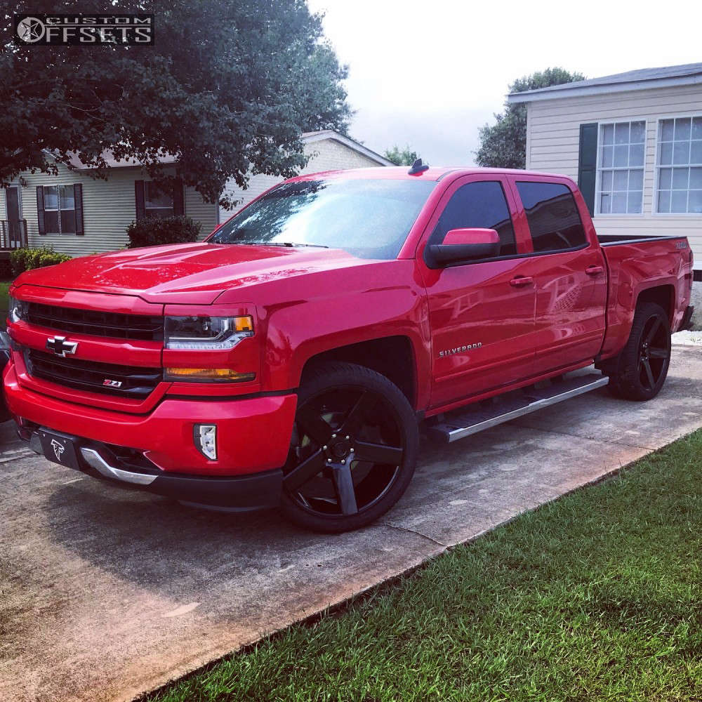 2017 Chevrolet Silverado 1500 with 24x10 15 DUB Baller and 305/35R24 ...
