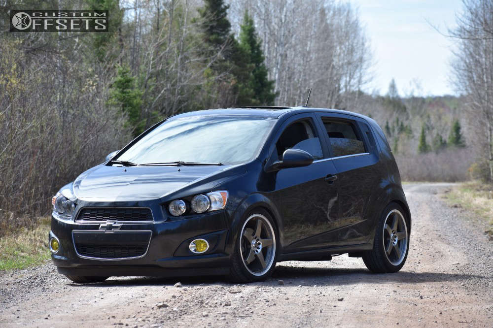 2015 Chevrolet Sonic with 18x7.5 38 Enkei Ev5 and 225/40R18 Yokohama ...