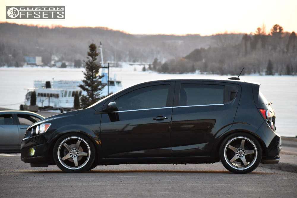 2015 Chevrolet Sonic with 18x7.5 38 Enkei Ev5 and 225/40R18 Yokohama ...