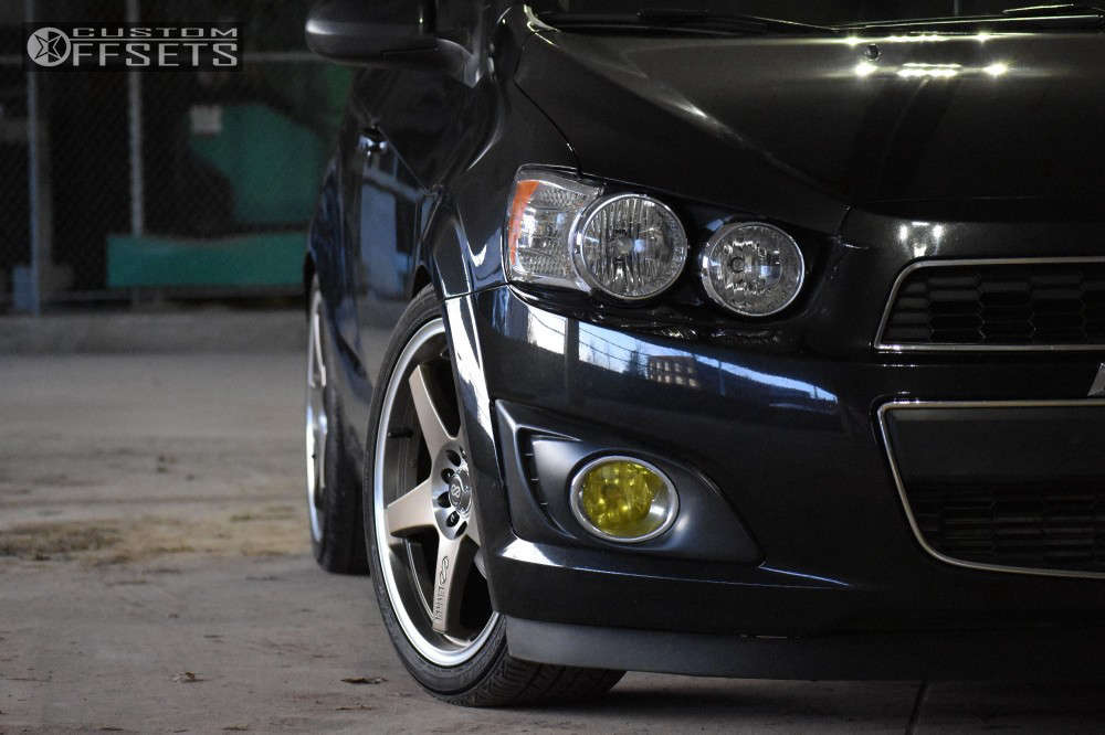 2015 Chevrolet Sonic with 18x7.5 38 Enkei Ev5 and 225/40R18 Yokohama ...