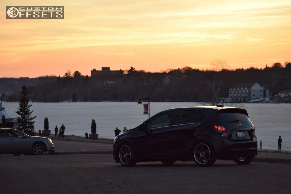 2015 Chevrolet Sonic with 18x7.5 38 Enkei Ev5 and 225/40R18 Yokohama ...