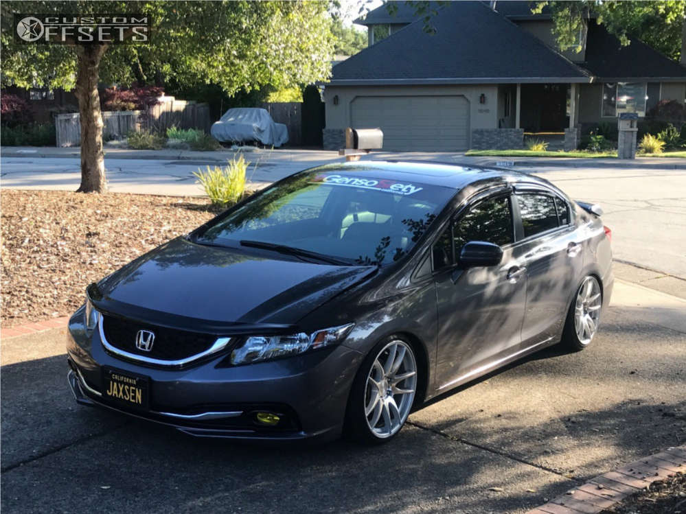 2015 Honda Civic with 18x8.5 35 AVID1 AV32 and 215/35R18 Nankang NS-20 ...