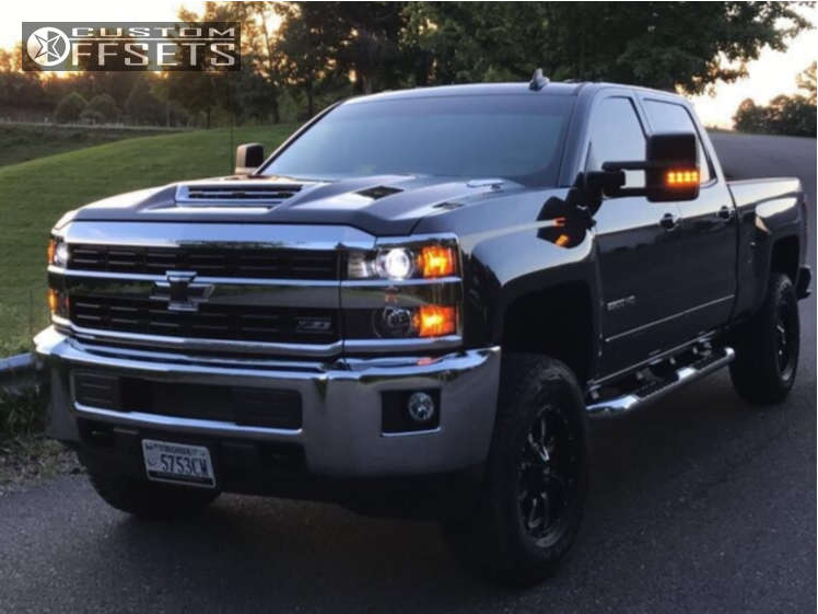 2017 Chevrolet Silverado 2500 HD with 18x9 18 Moto Metal Mo970 and 295 ...