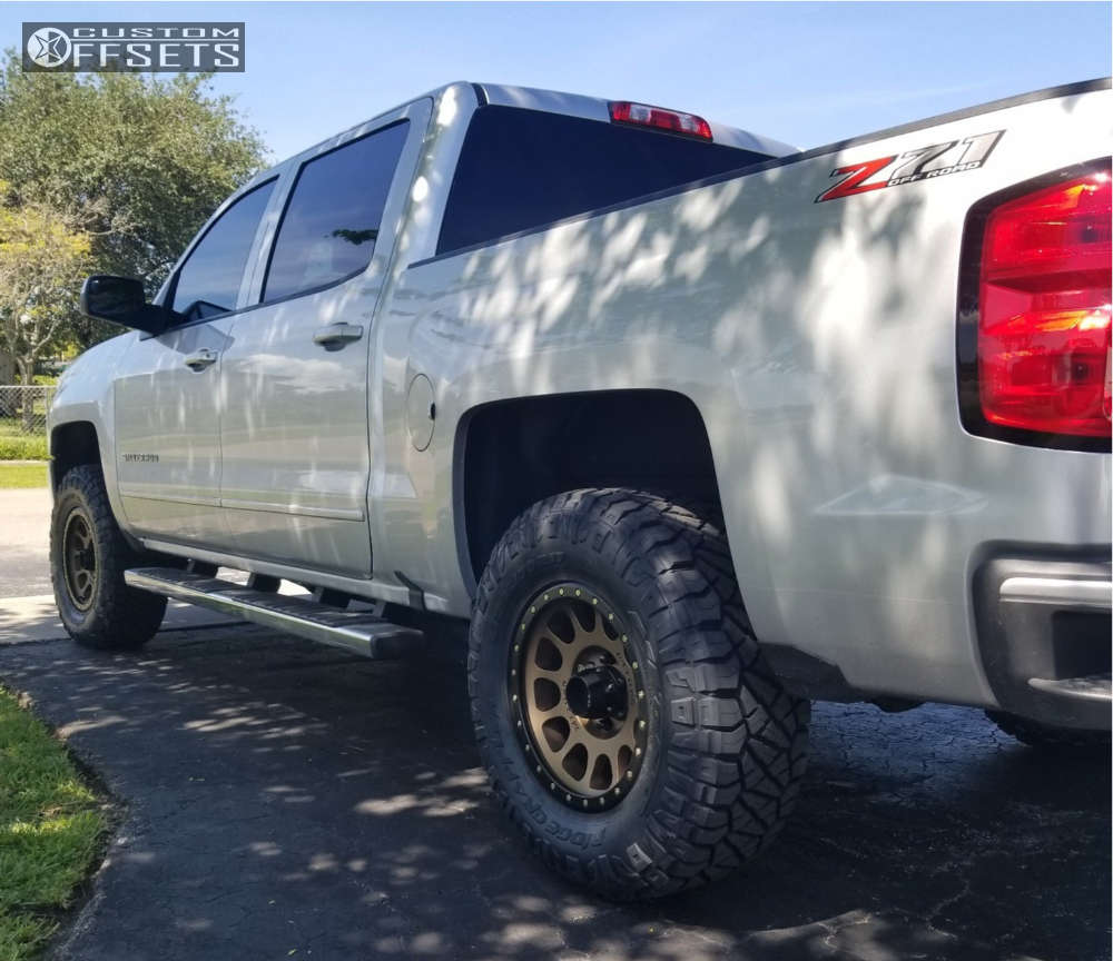 2018 Chevrolet Silverado 1500 with 17x8.5 0 Method Nv and 295/70R17 Nitto Ridge Grappler and ...
