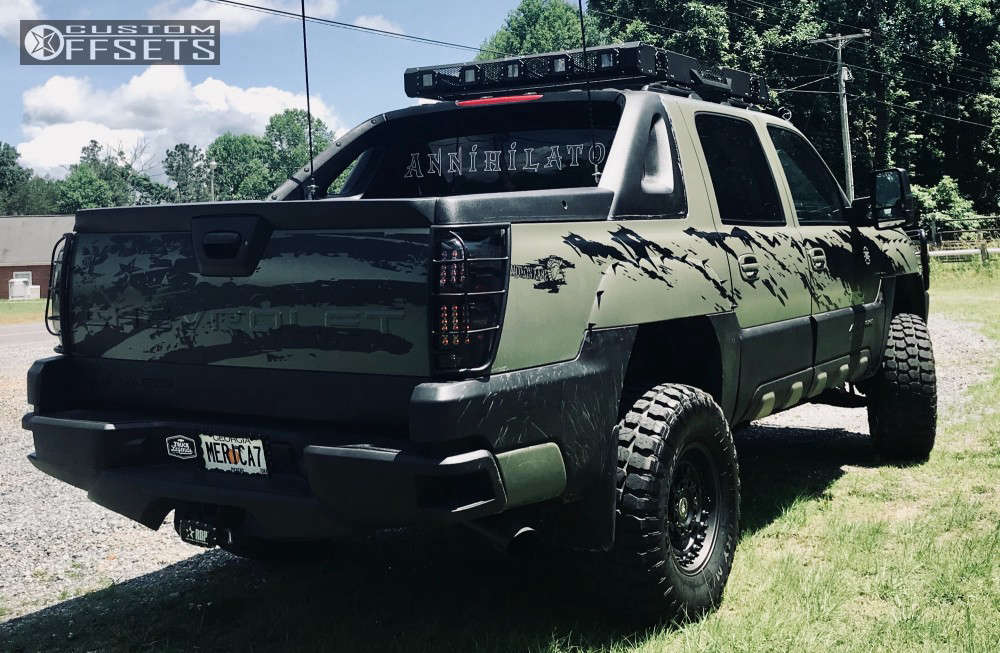 2003 Chevrolet Avalanche 1500 with 18x9.5 -18 Black Rhino Armory and 35 ...