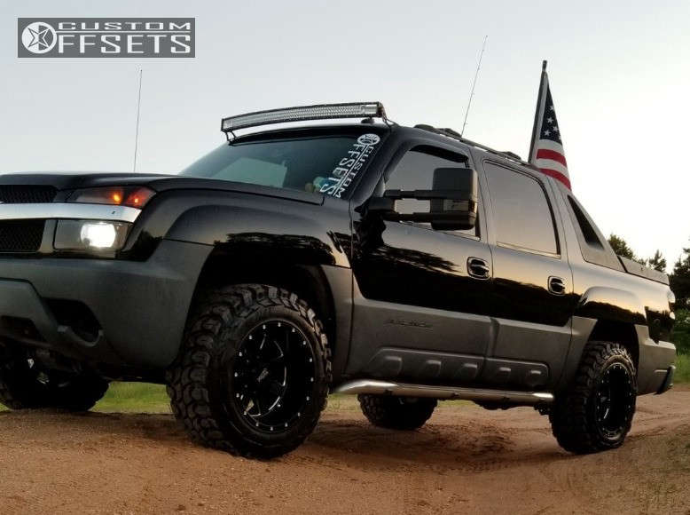 2003 Chevrolet Avalanche 1500 with 18x12 -44 Moto Metal Mo962 and 33/12 ...