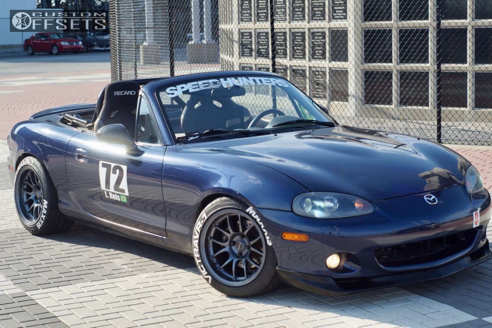 2002 Mazda Miata with 15x10 25 949 Racing 6UL and 245/40R15 Maxxis and ...