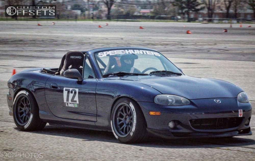 2002 Mazda Miata with 15x10 25 949 Racing 6UL and 245/40R15 Maxxis and ...