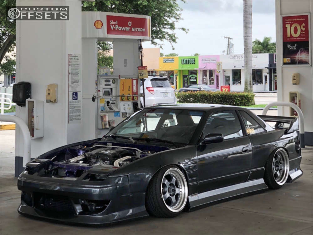 1991 Nissan 240SX with 17x9.5 30 ESR Sr06 and 205/40R17 Achilles Atr ...