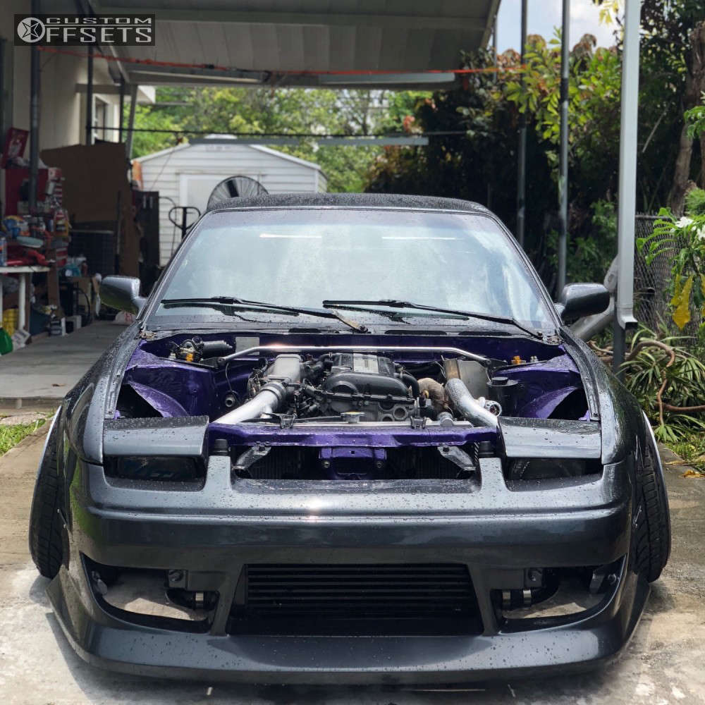 1991 Nissan 240SX with 17x9.5 30 ESR Sr06 and 205/40R17 Achilles Atr ...