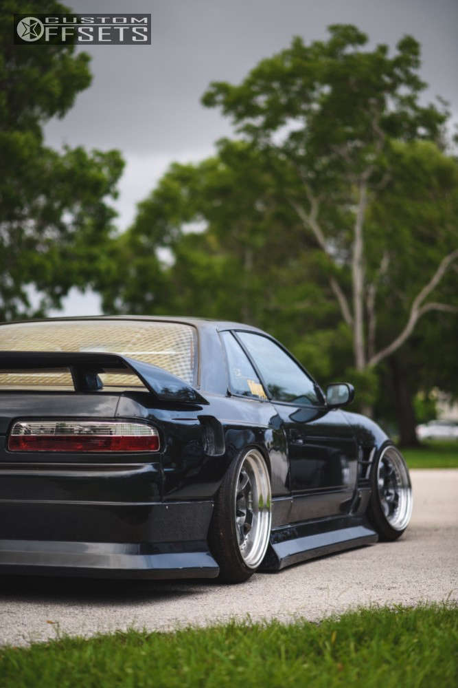 1991 Nissan 240SX with 17x9.5 30 ESR Sr06 and 205/40R17 Achilles Atr ...