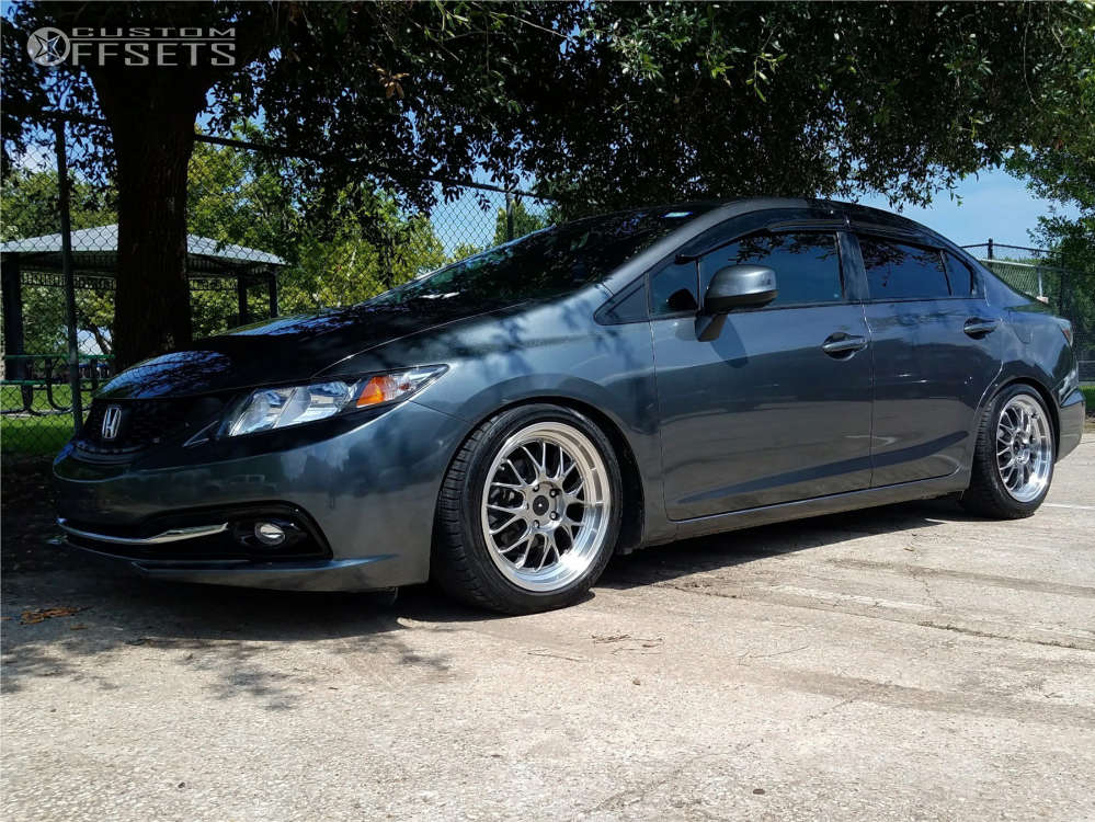 2013 Honda Civic with 17x8 35 AVID1 AV34 and 205/50R17 Falken Pro G4 A ...