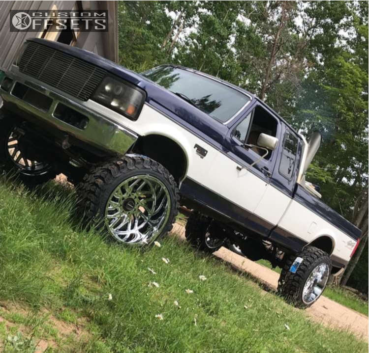1995 Ford F-250 with 24x14 -76 TIS 544V and 37/13.5R24 Gladiator Xcomp ...