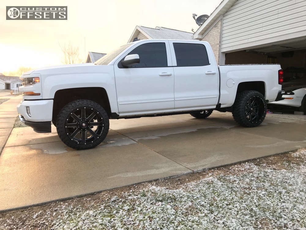 2017 Chevrolet Silverado 1500 with 22x12 -44 Ballistic Rage and 33/12 ...
