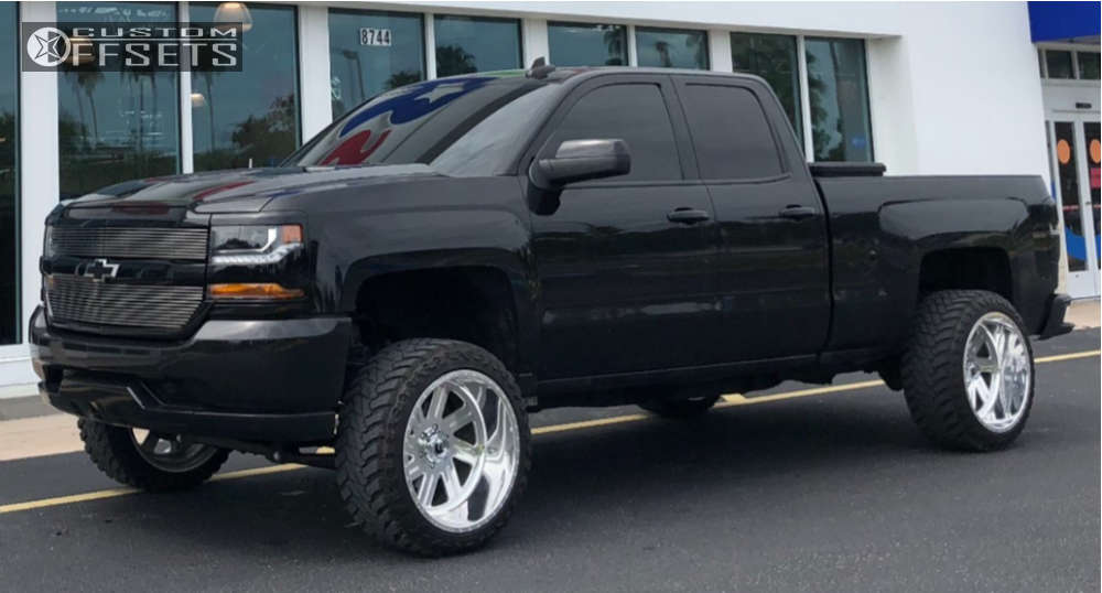 2016 Chevrolet Silverado 1500 with 22x12 -51 Fuel Forged Ff07 and 33/12.5R22 Atturo Trail Blade ...
