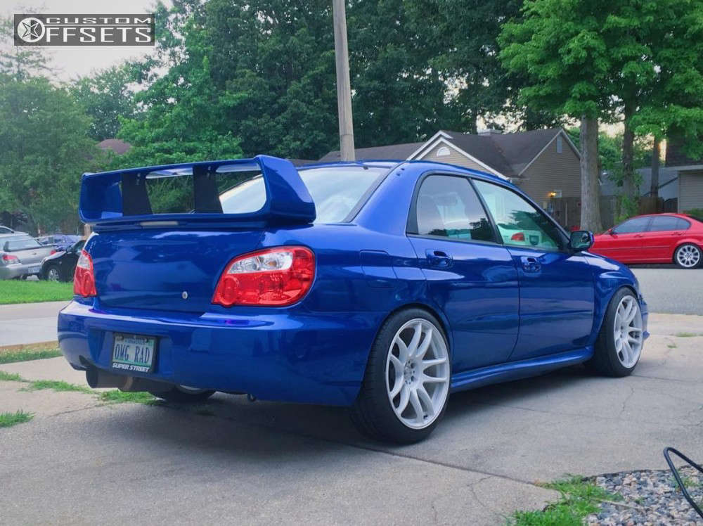 2004 Subaru WRX with 18x9.5 22 ESR Sr08 and 235/40R18 Nankang NS-25 and ...