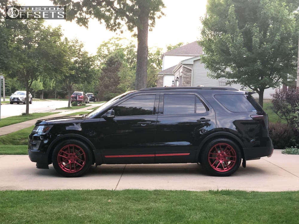 2016 Ford Explorer with 20x10.5 45 Velgen Vmb6 and 295/45R20 Yokohama ...