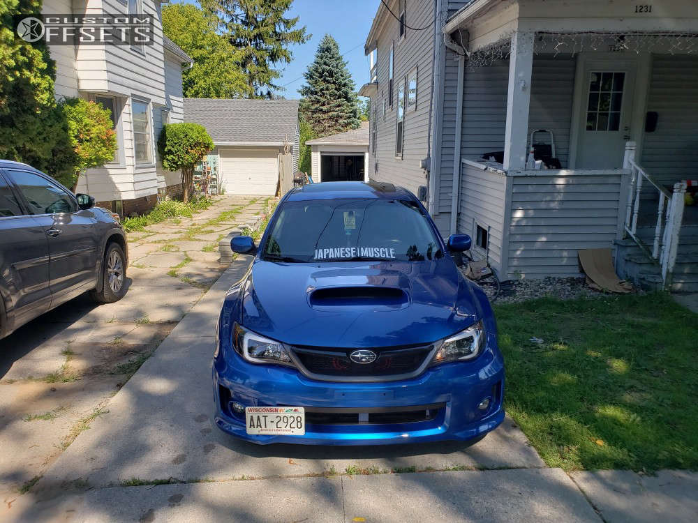 2012 Subaru Impreza with 18x9.5 30 AVID1 AV50 and 215/45R18 Firestone Firehawk As and Lowering ...