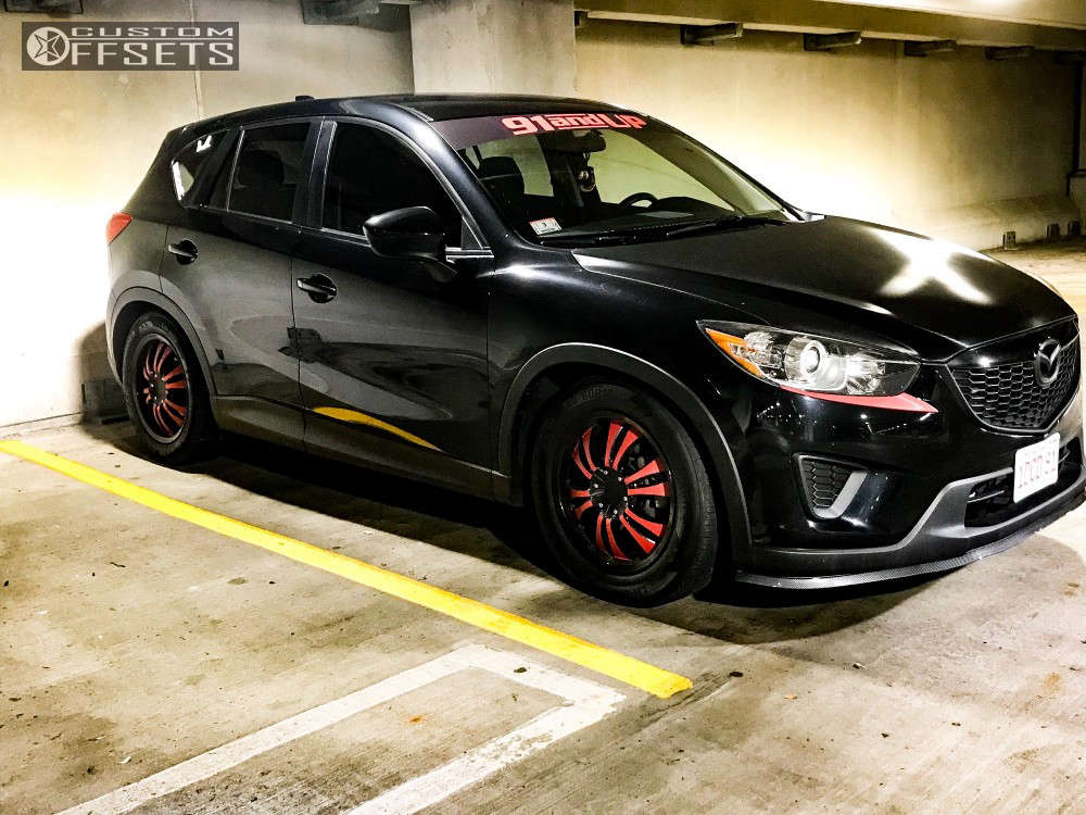 2014 Mazda CX-5 with 18x7.5 35 MKW M114 and 225/60R18 Lionhart Lh-503 and Coilovers | Custom Offsets