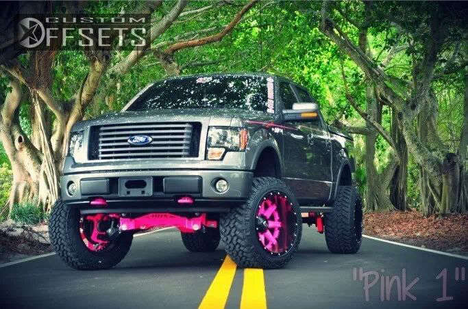 Lifted Ford Trucks With Stacks Pink