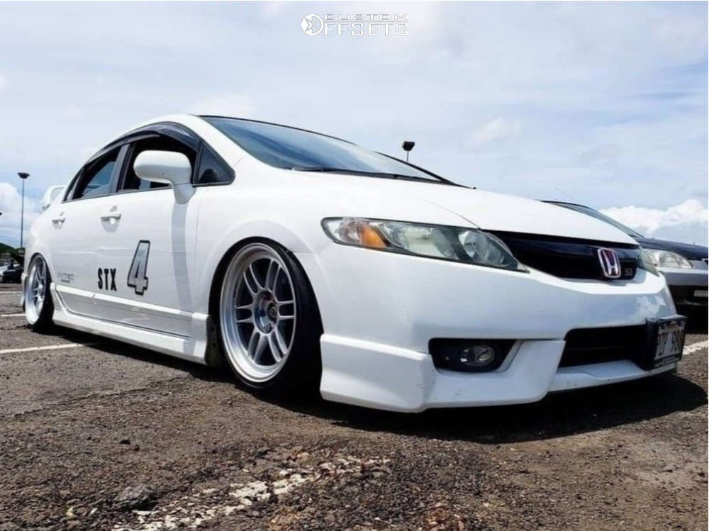 2011 Honda Civic with 17x9 35 Enkei RPF1 and 215/40R17 Falken Azenis Rt ...
