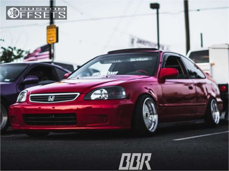 1999 Honda Civic with 15x9 10 ESM 002r and 195/45R15 Hankook Ventus Rs3 and Stock | Custom Offsets