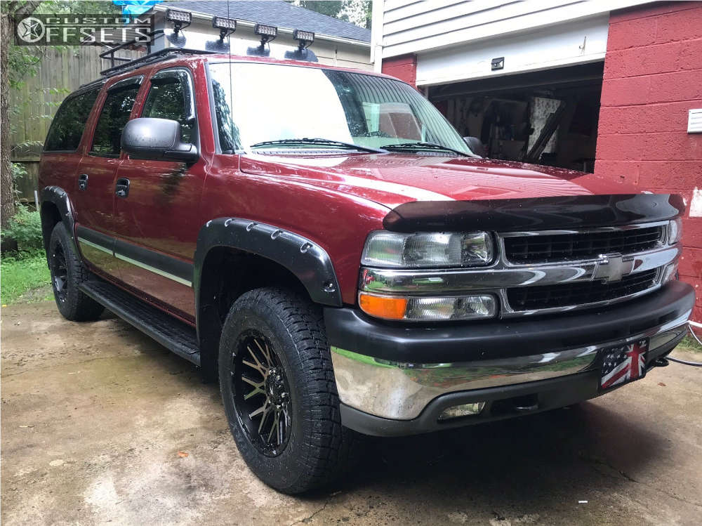 2002 Chevrolet Suburban with 18x9.5 15 V-Rock Recoil and 275/65R18 Toyo ...