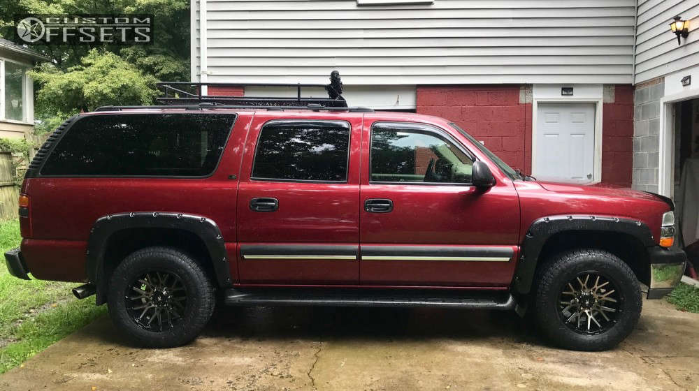 2002 Chevrolet Suburban with 18x9.5 15 V-Rock Recoil and 275/65R18 Toyo ...