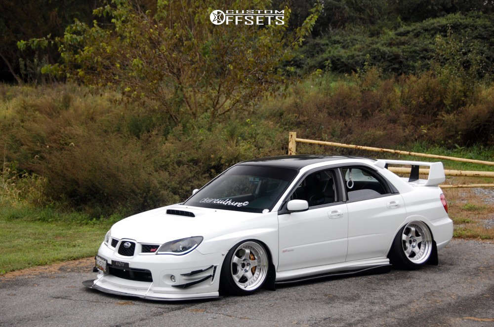 2006 Subaru WRX STI with 18x10.5 22 ESR Sr06 and 225/40R18 Toyo Tires ...