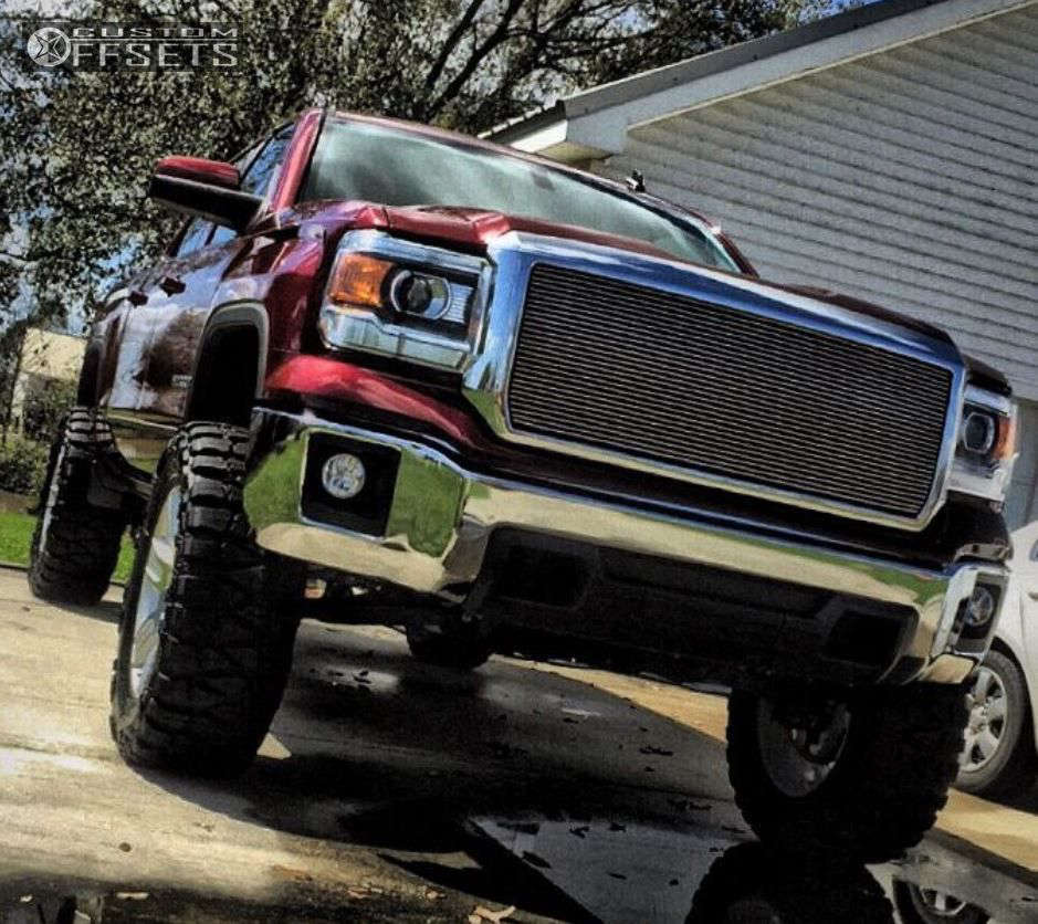 2014 GMC Sierra 1500 with 20x9 27 OEM Wheels Spaced Out Stockers and 35 ...