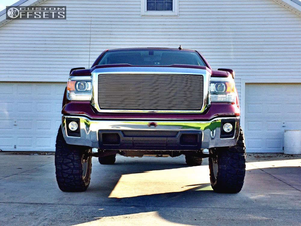 2014 GMC Sierra 1500 with 20x9 27 OEM Wheels Spaced Out Stockers and 35 ...