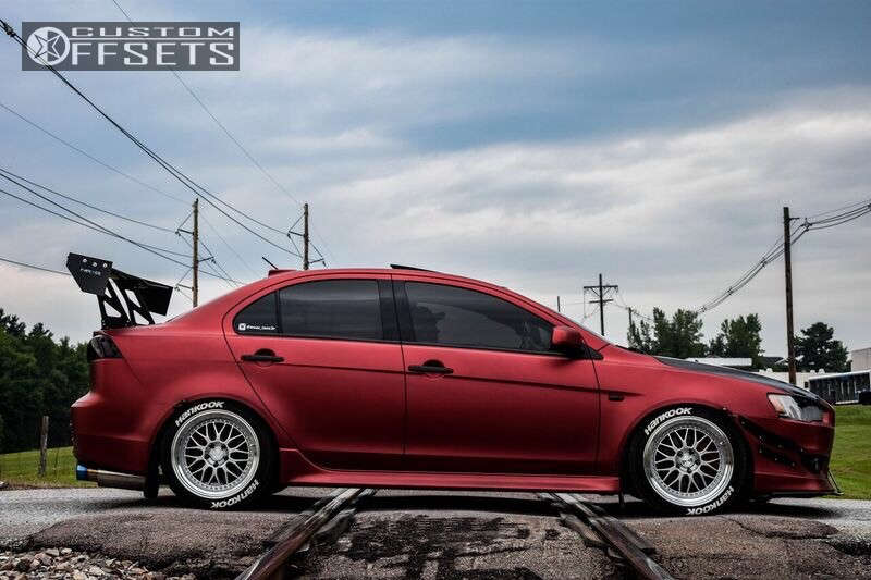 2011 Mitsubishi Lancer with 18x8.5 30 ESR Sr01 and 215/45R18 Hankook ...