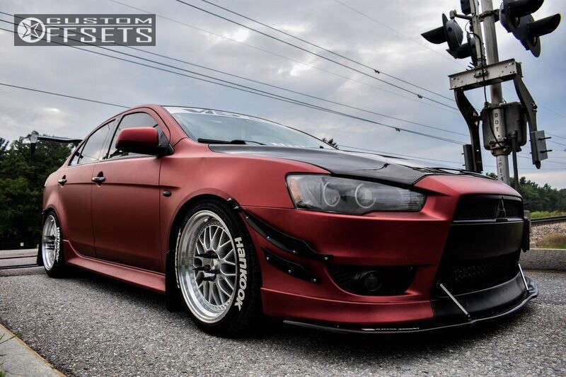 2011 Mitsubishi Lancer with 18x8.5 30 ESR Sr01 and 215/45R18 Hankook ...