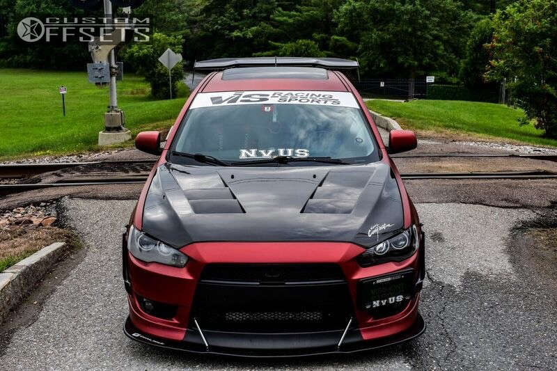 2011 Mitsubishi Lancer with 18x8.5 30 ESR Sr01 and 215/45R18 Hankook ...