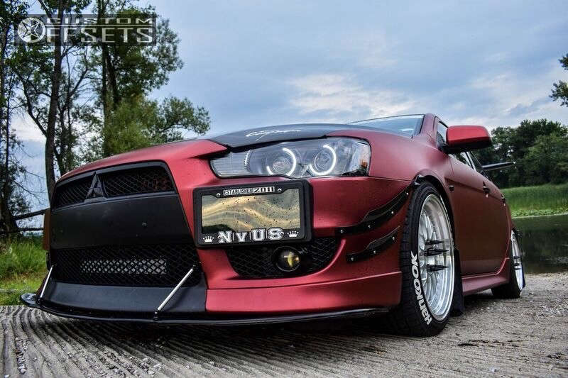 2011 Mitsubishi Lancer with 18x8.5 30 ESR Sr01 and 215/45R18 Hankook ...