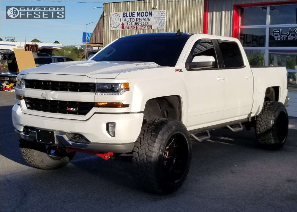 2018 Chevrolet Silverado 1500 with 22x14 -76 Hostile Rage and 37/13.5R22 Toyo Tires Open Country ...