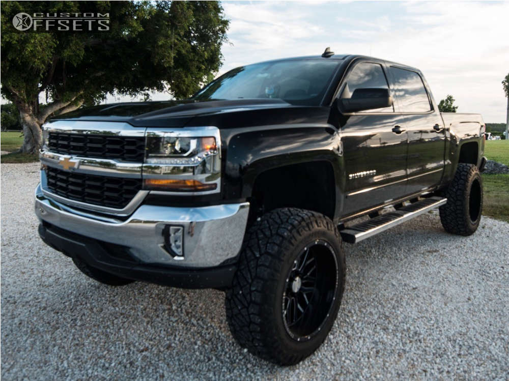 2017 Chevrolet Silverado 1500 with 22x12 -44 Axe Offroad Ax1.0 and 37/12.5R22 Nitto Ridge ...