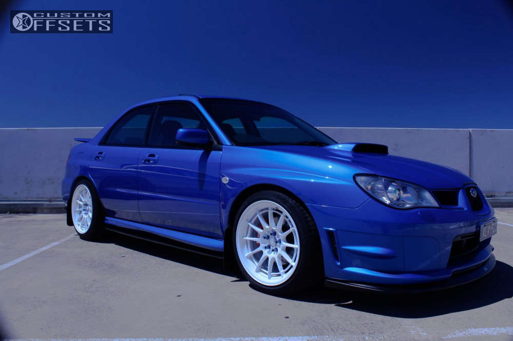 2006 Subaru WRX with 18x9.5 40 Enkei NT03M and 235/40R18 Pirelli and ...