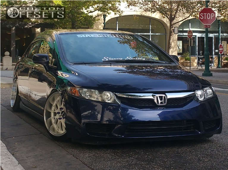 2009 Honda Civic with 17x9 20 STR 514 and 205/40R17 Nankang NS-25 and ...