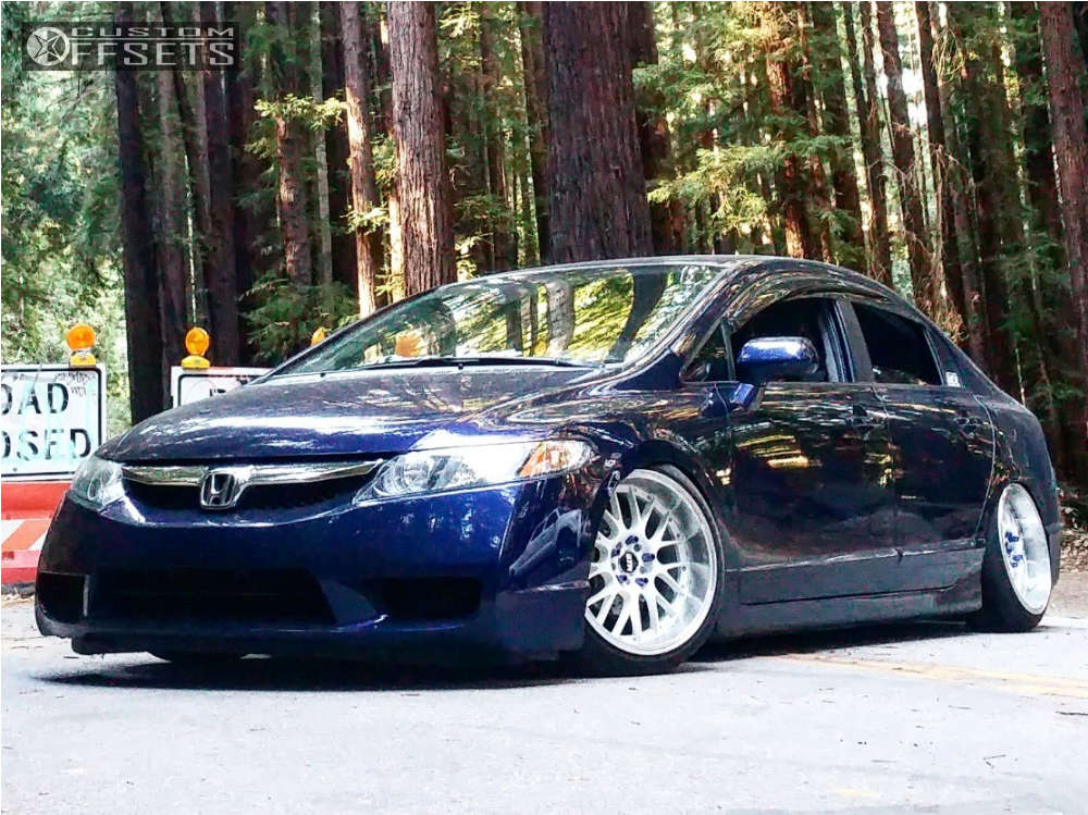 2009 Honda Civic with 17x9 20 STR 514 and 205/40R17 Nankang NS-25 and ...