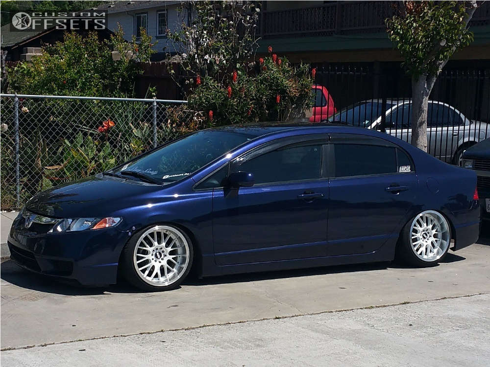 2009 Honda Civic with 17x9 20 STR 514 and 205/40R17 Nankang NS-25 and ...