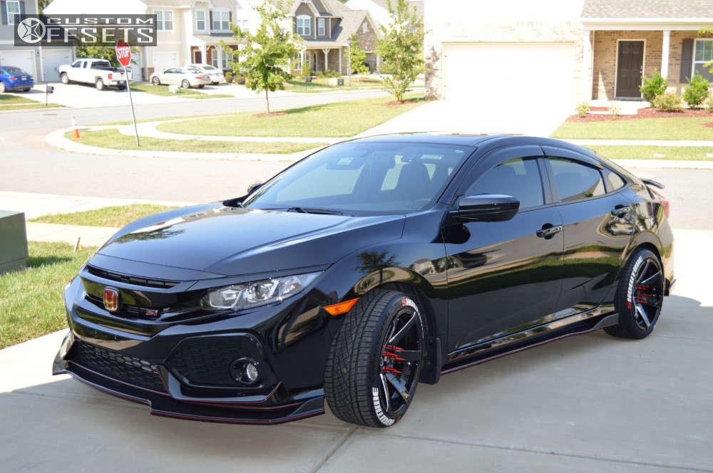 2018 Honda Civic with 18x9.5 15 Cosmis Racing S1 and 235/40R18 ...